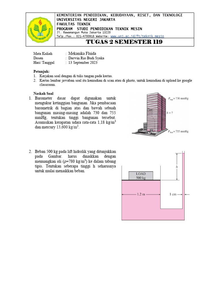 Tugas 2 S1 PTM Mekanika Fluida | PDF