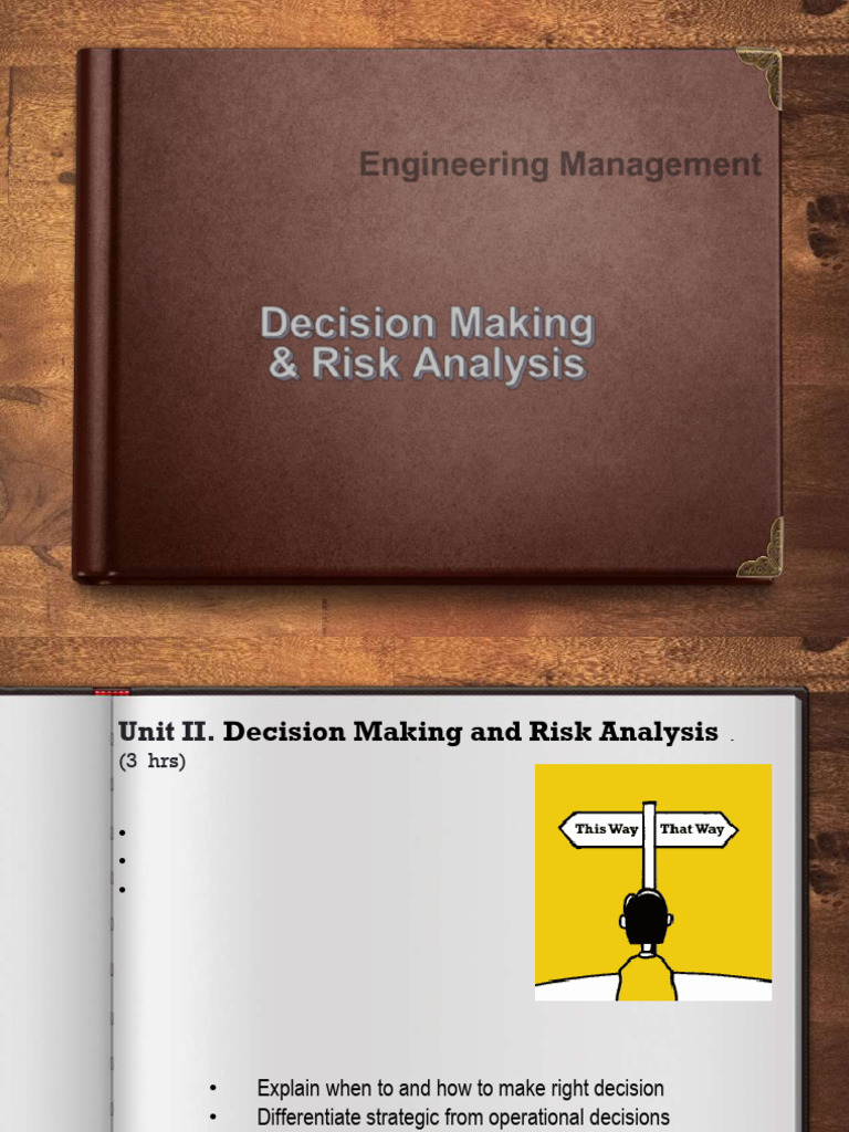 Unit II DECISION MAKING AND RISK ANALYSIS | PDF | Swot Analysis ...
