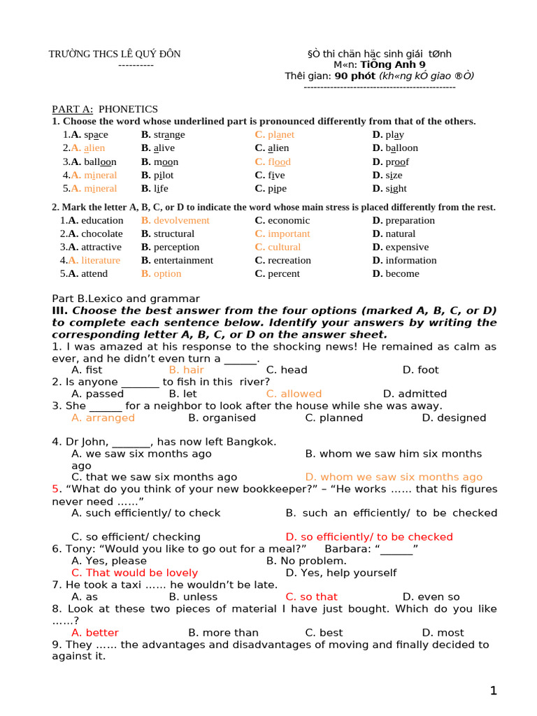 ĐỀ HSG 9 (S1) | PDF