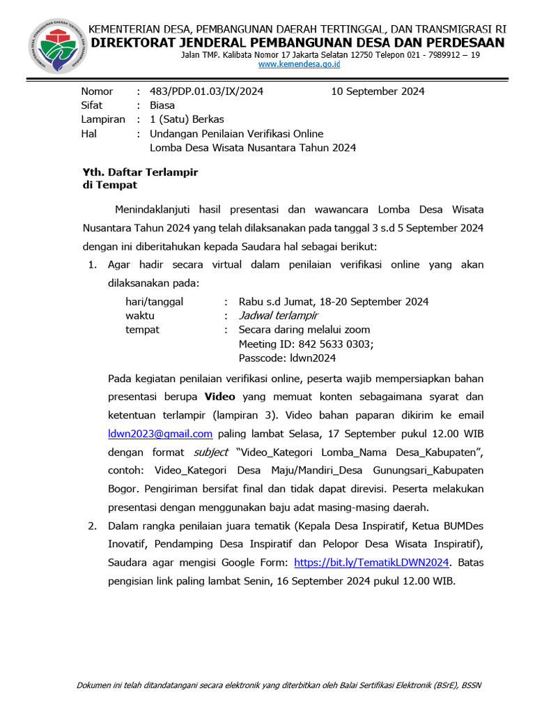 UND Tahap Penilaian Verfikasi Online 18 S.D 20 September 2024-Ver2 | PDF