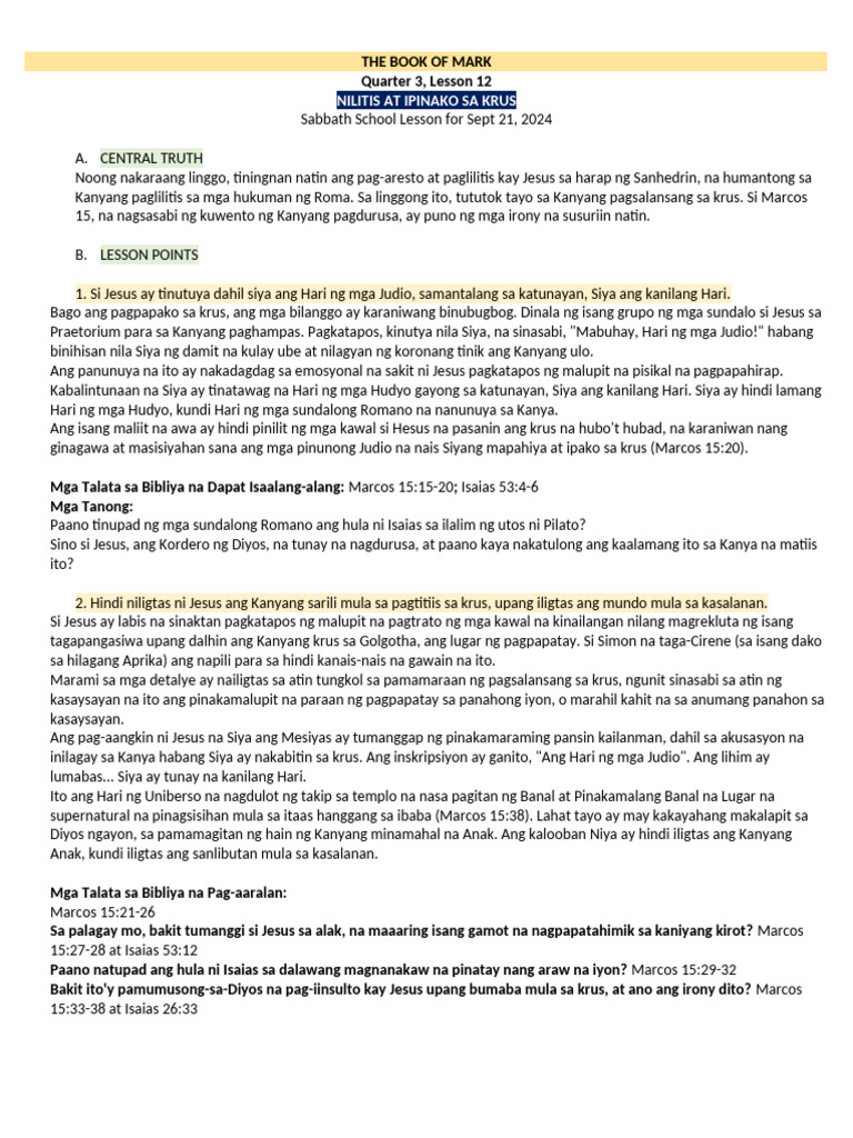 Lesson 12 TAGALOG | PDF