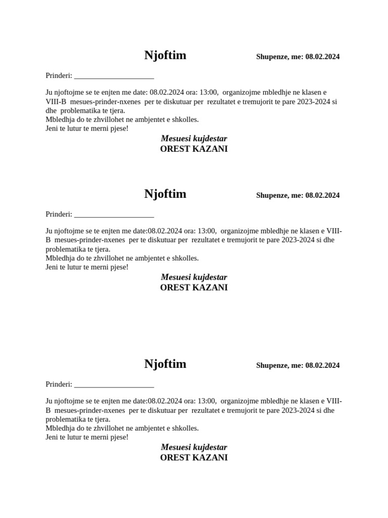 Mbledhje prinderish | PDF