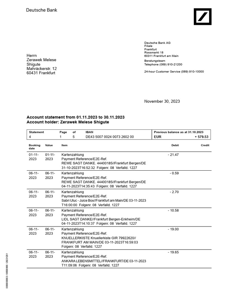 Bank Statements | PDF