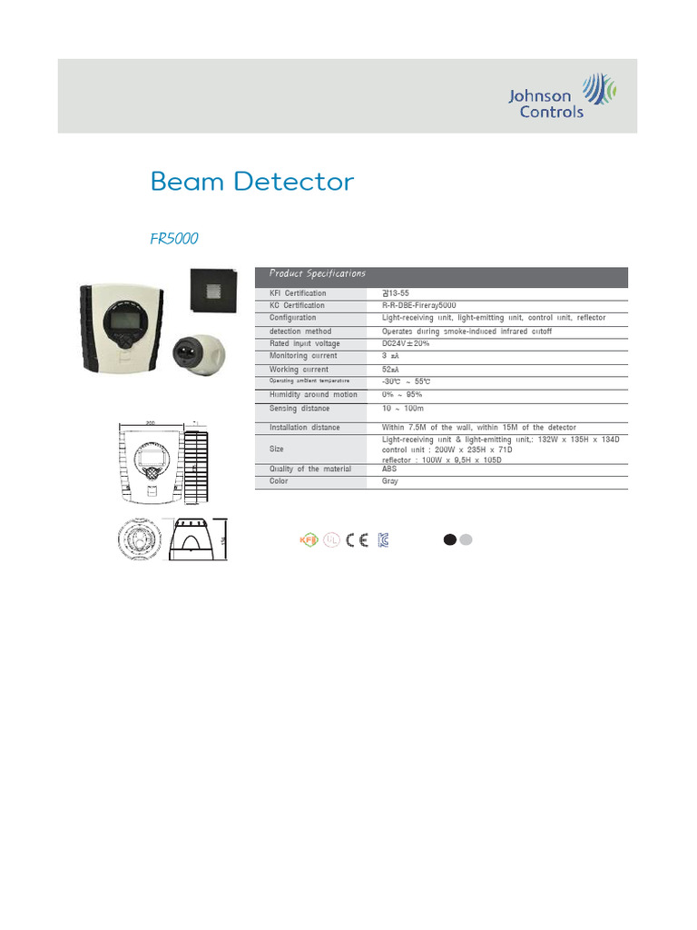 Smoke Detector, Beam Transmitter & Receiver | PDF
