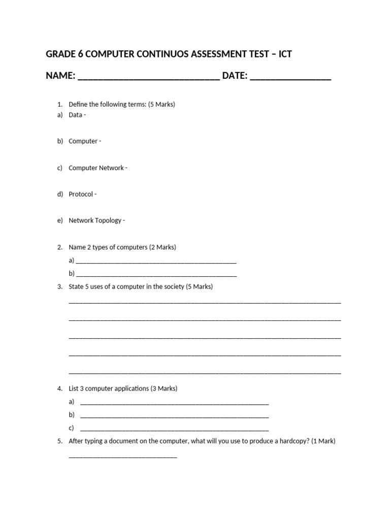 Grade 6 Cat | PDF | Computers