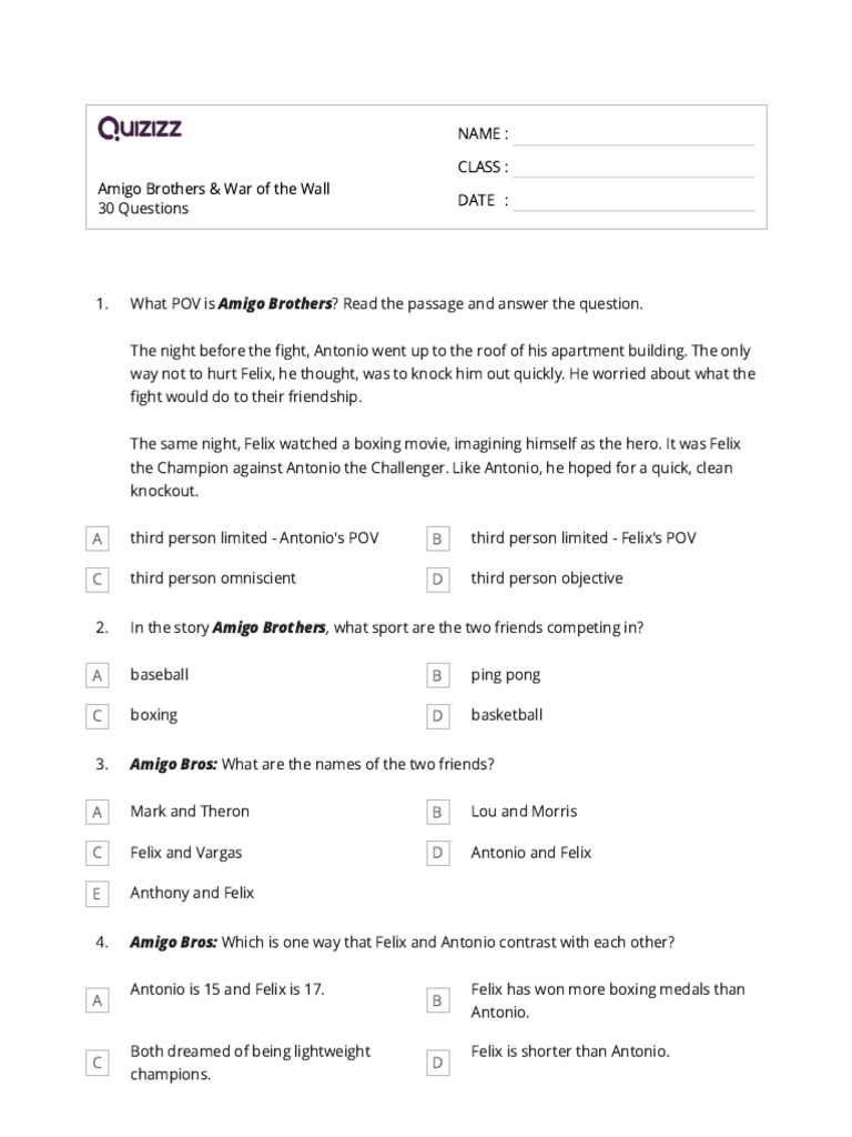 Amigo Brothers & War of The Wall | PDF