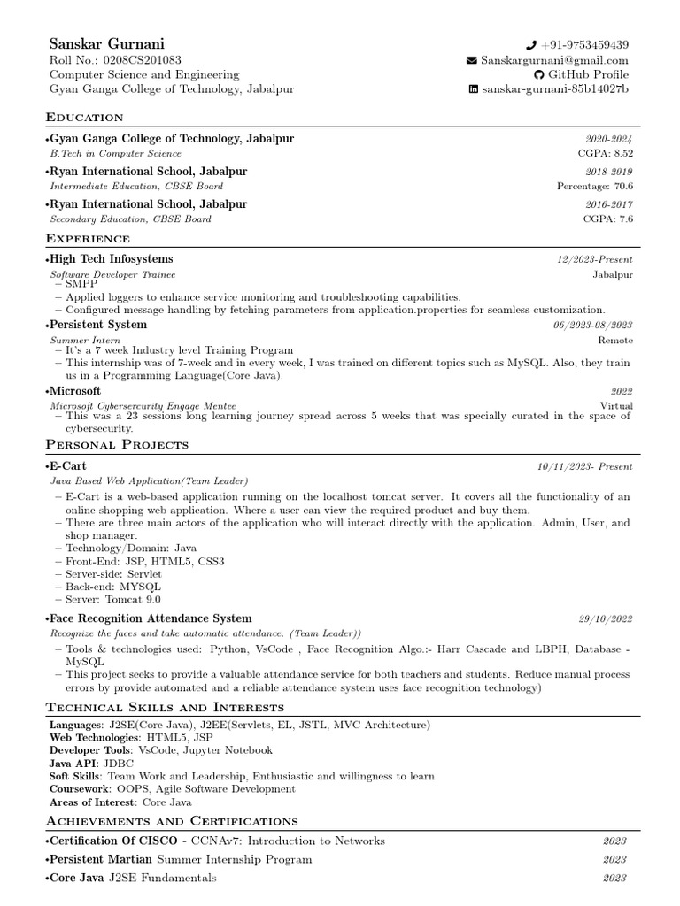 Sanskar Gurnani Resume-6 | PDF