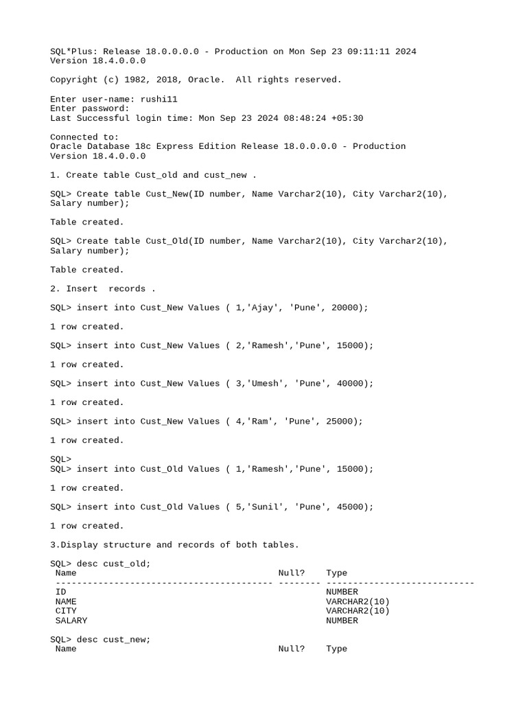 Dbms6 Output (1) Rushi | PDF