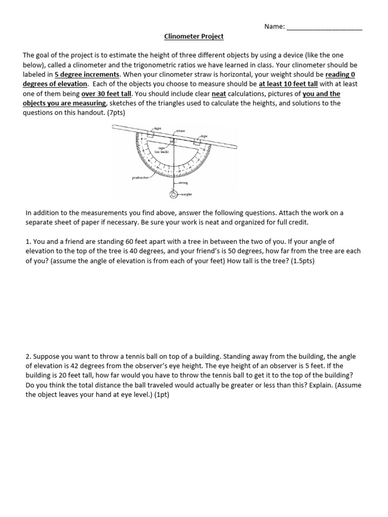 Clinometer Project | PDF