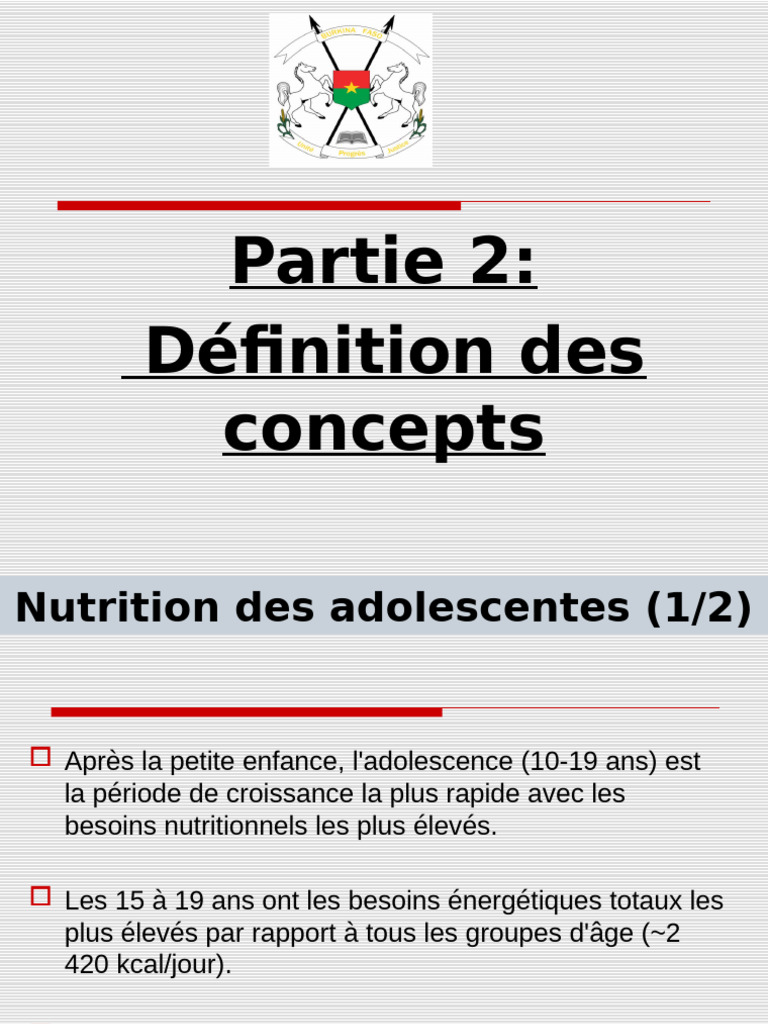 Definition Des Concepts | PDF | Malnutrition | Développement personnel