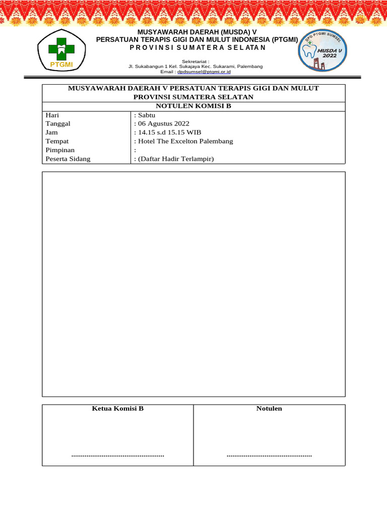 Notulen sidang Komisi B - Copy | PDF