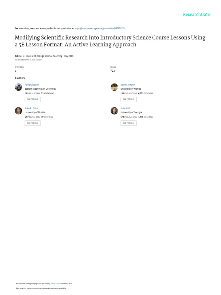 AI001 - Modifying Scientific Research Introductory Science Course ...