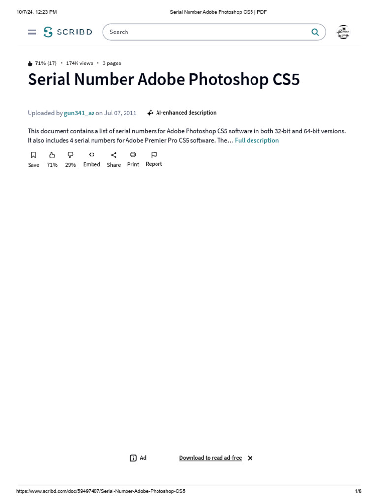 Serial Number Adobe Photoshop CS5 _ PDF | PDF