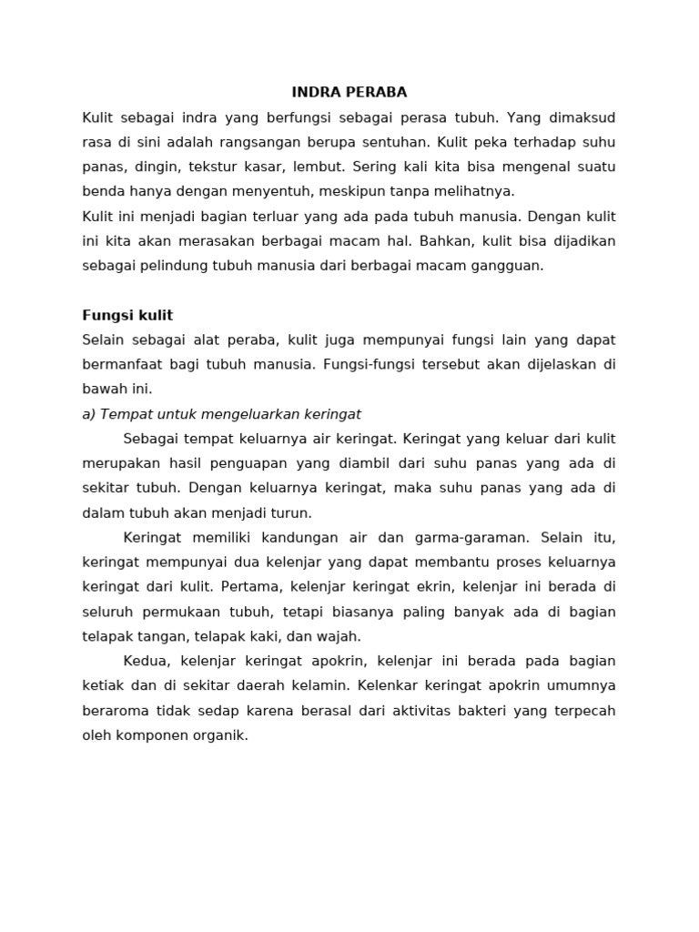 Rangkuman Indra Peraba | PDF