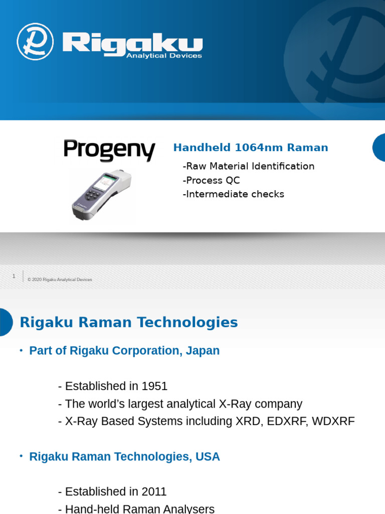 Rigaku Progeny1064 Versatile Solution - 2020 - VC | PDF | Raman ...
