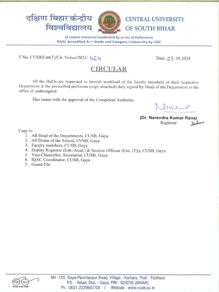 Circular For Workload | PDF
