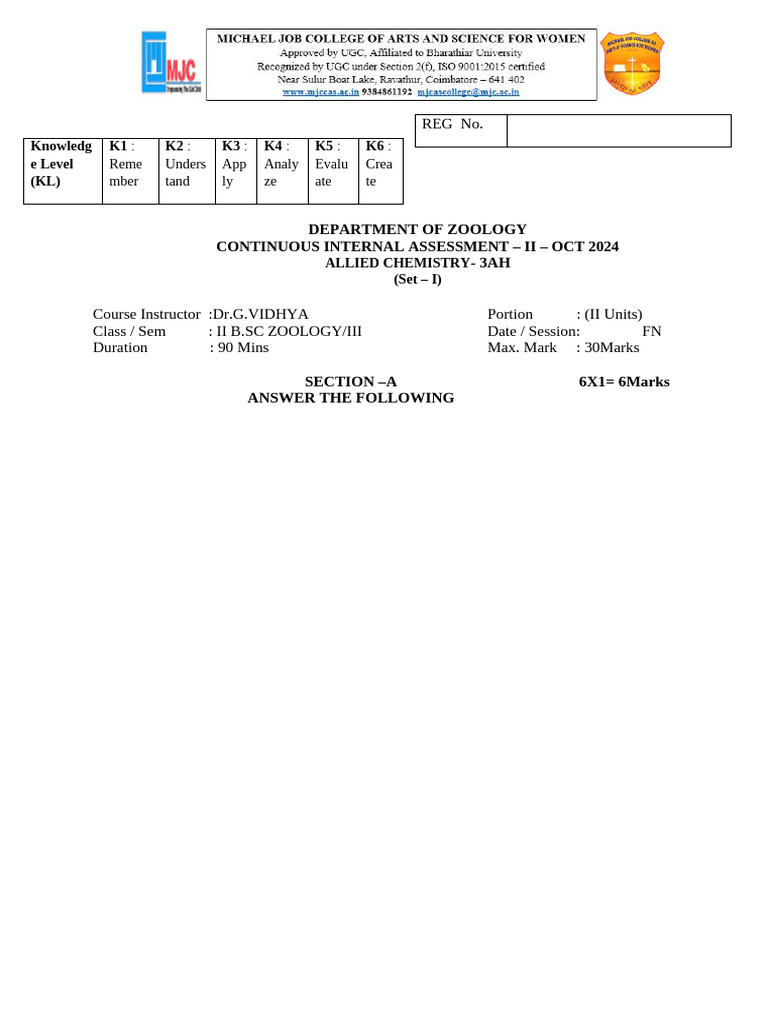 CIA QP Chemistry | PDF
