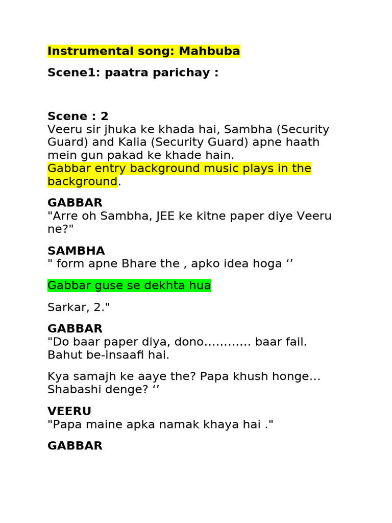 Script Idea | PDF