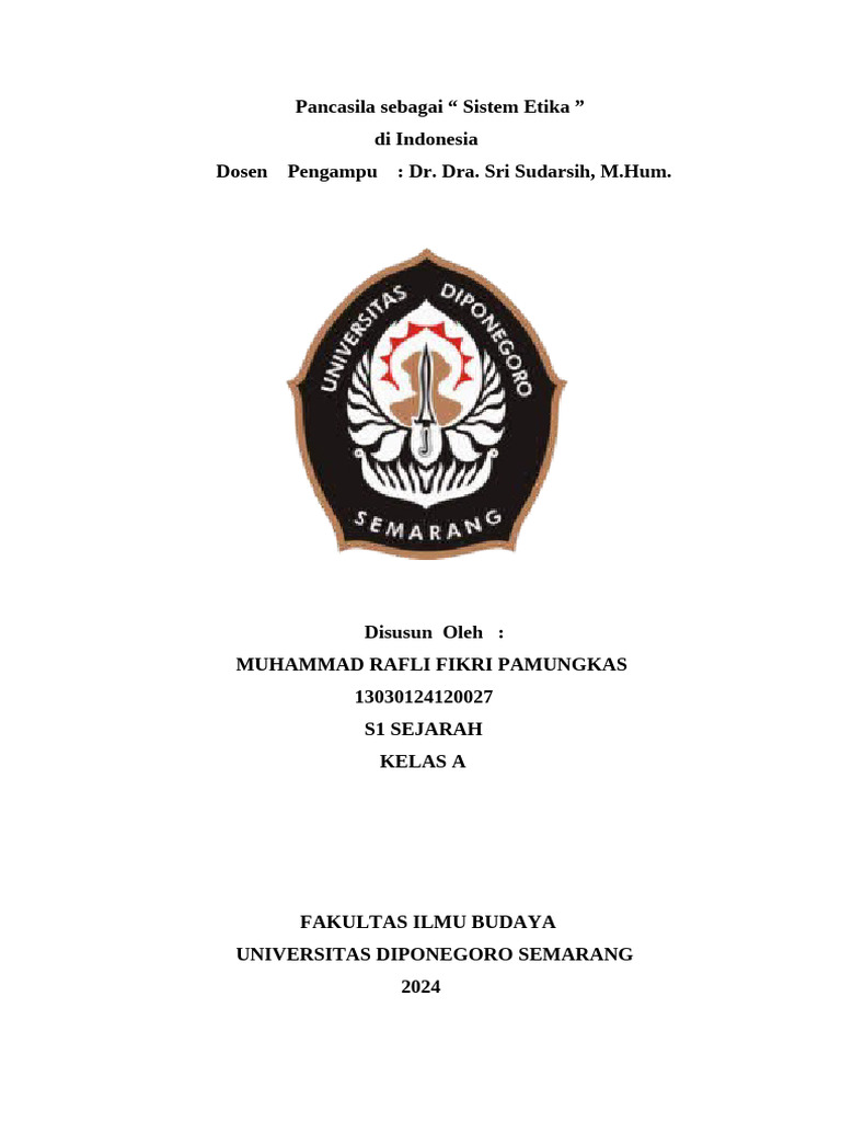 Pancasila Sebagai.sistem Etika Rafli 027 | PDF