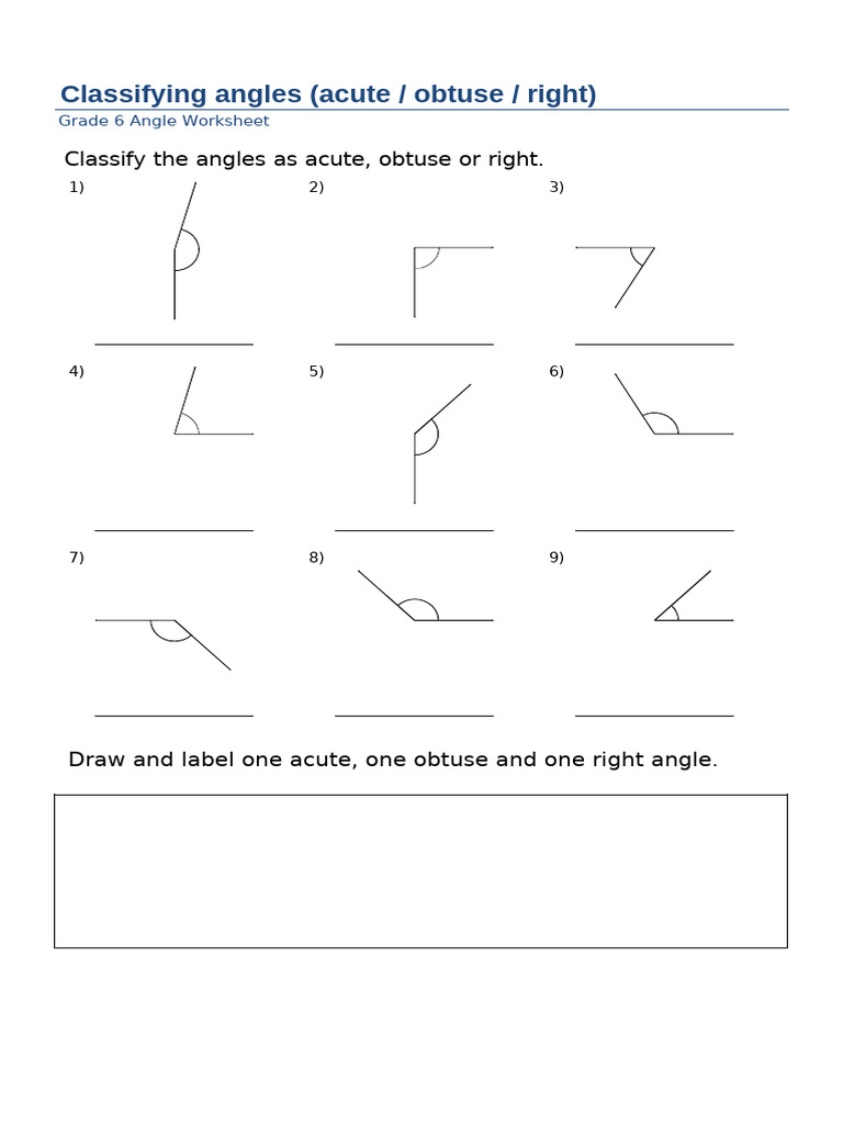 Grade 4 Geometry Classifying Angles B Pdf