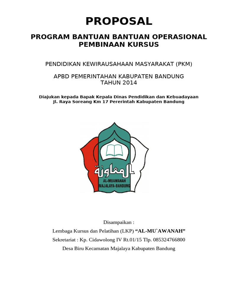 Proposal Bantuan Operasional | PDF