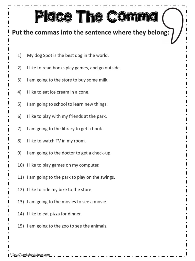Comma-worksheets-16 | PDF