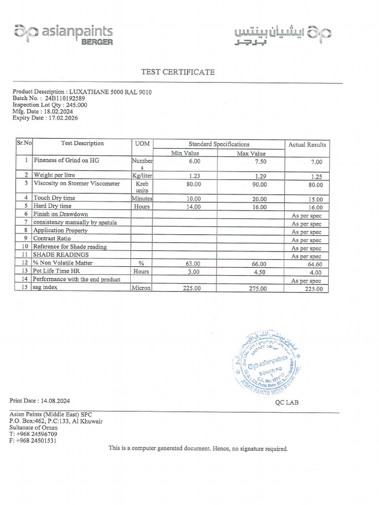 Batch Certificate 14.08.2024 | PDF