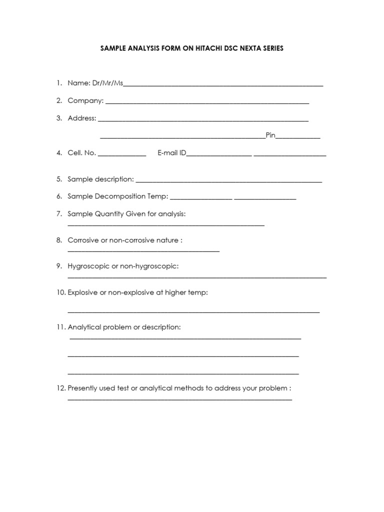 Analysis Form | PDF