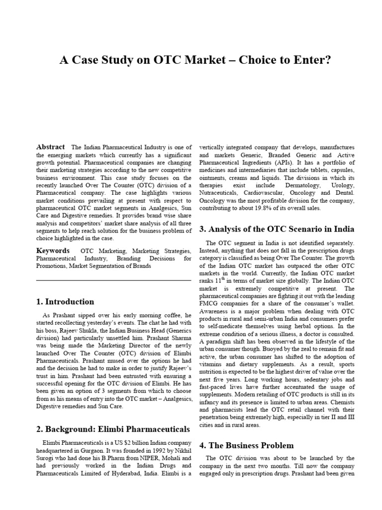 OTC Case Study | PDF