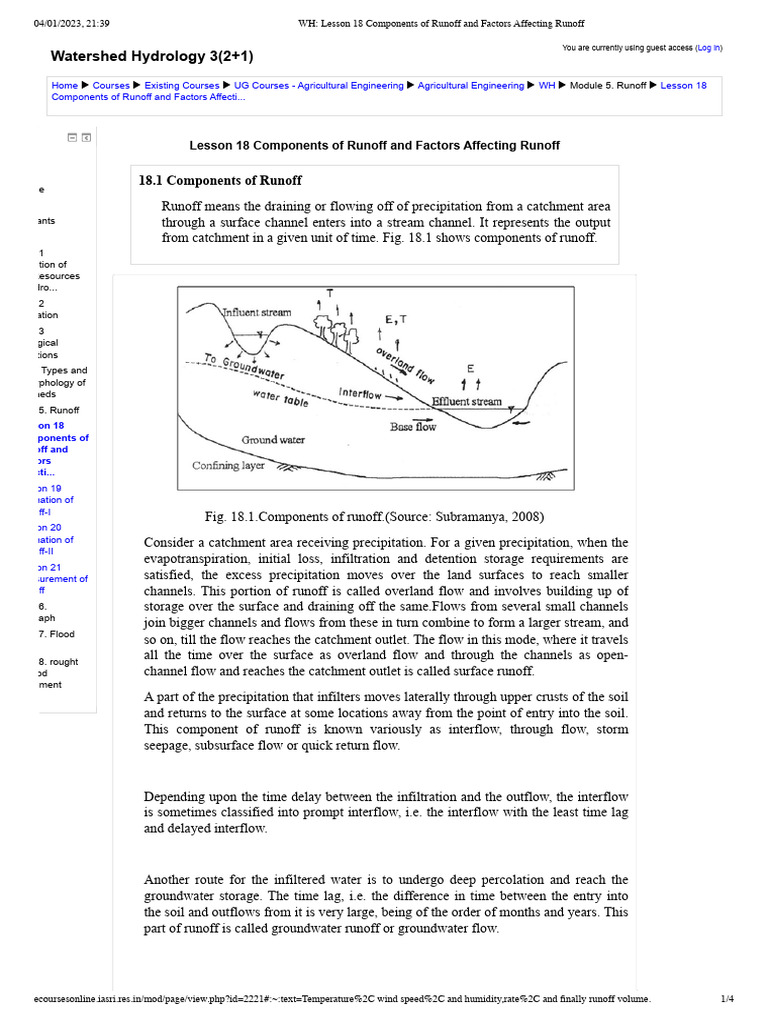 Factor Controlling Runoff | PDF | Surface Runoff | Drainage Basin