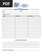 Toolbox Safety Meeting Form | PDF