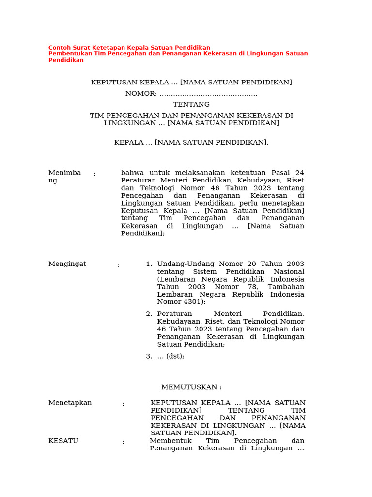 SK TPPK Contoh | PDF