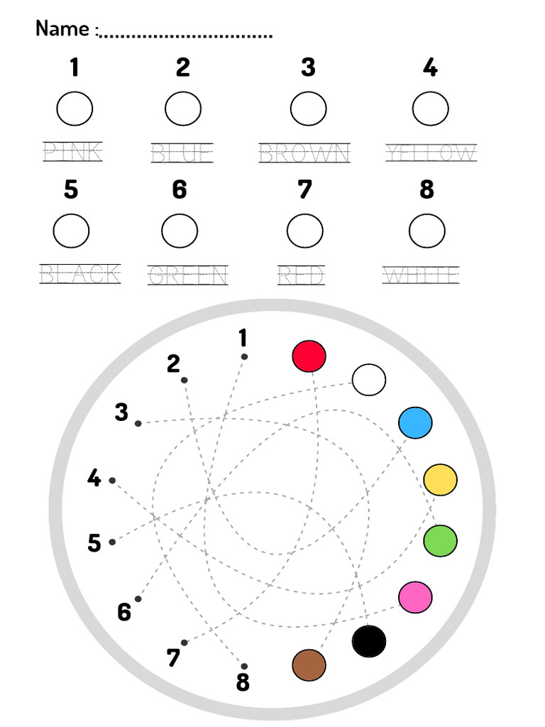 Numbers and Colors Worksheet Primary School Preschool 6 Years Activity ...