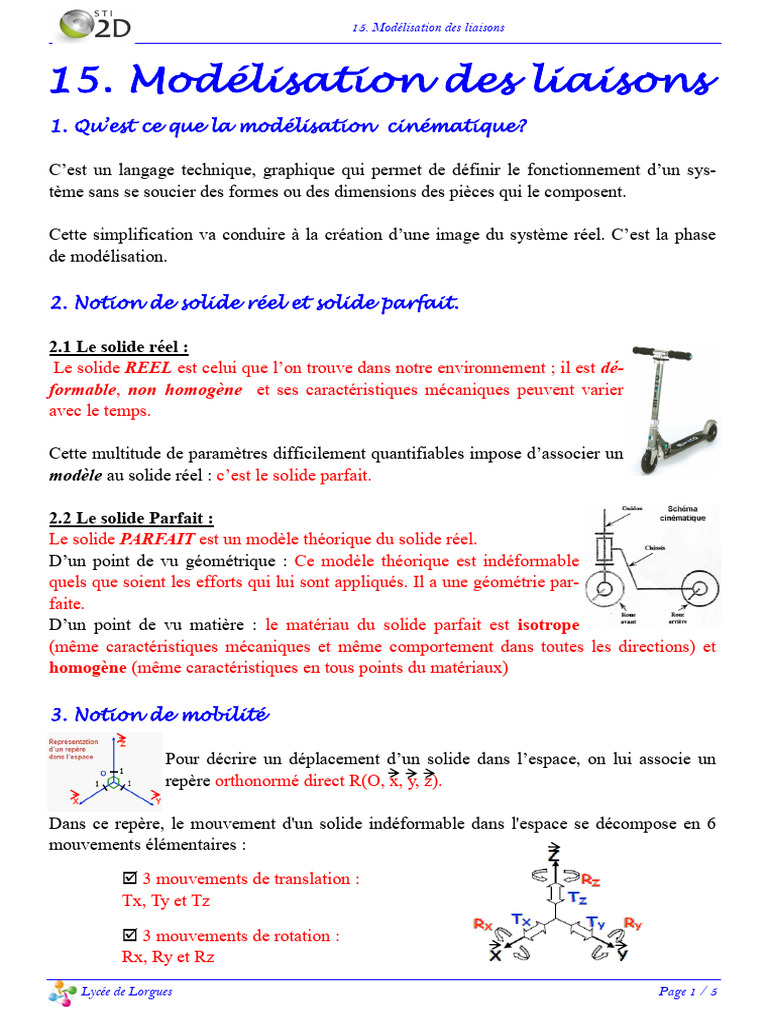 Modelisation Des Liaisons Prof | PDF