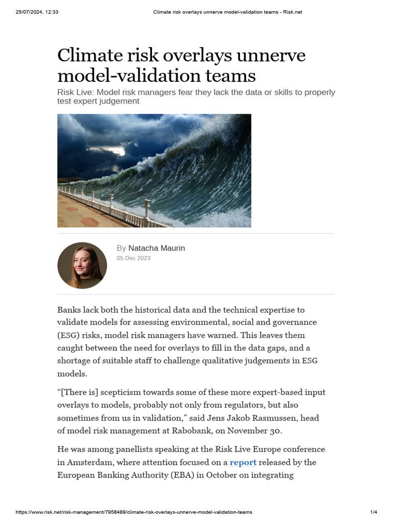 Climate Risk Overlays Unnerve Model-Validation Teams | PDF