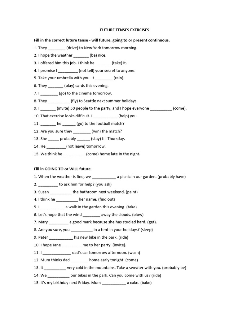 Future Tenses (Mixed) | PDF