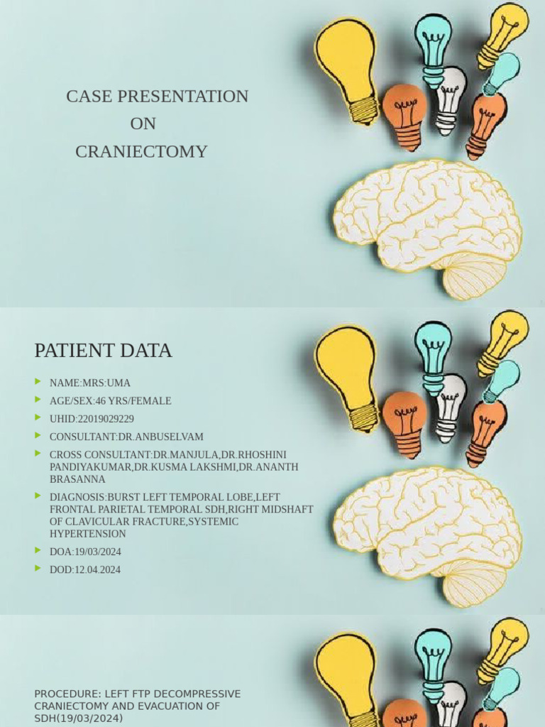Craniotomy Presentation | PDF