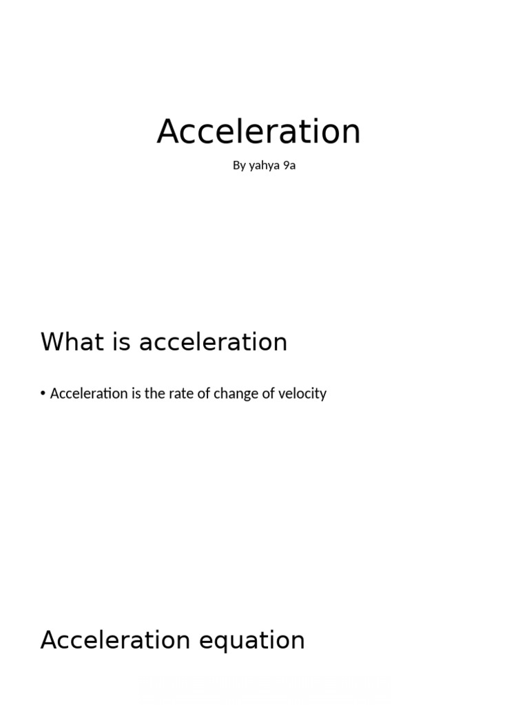 Acceleration | PDF