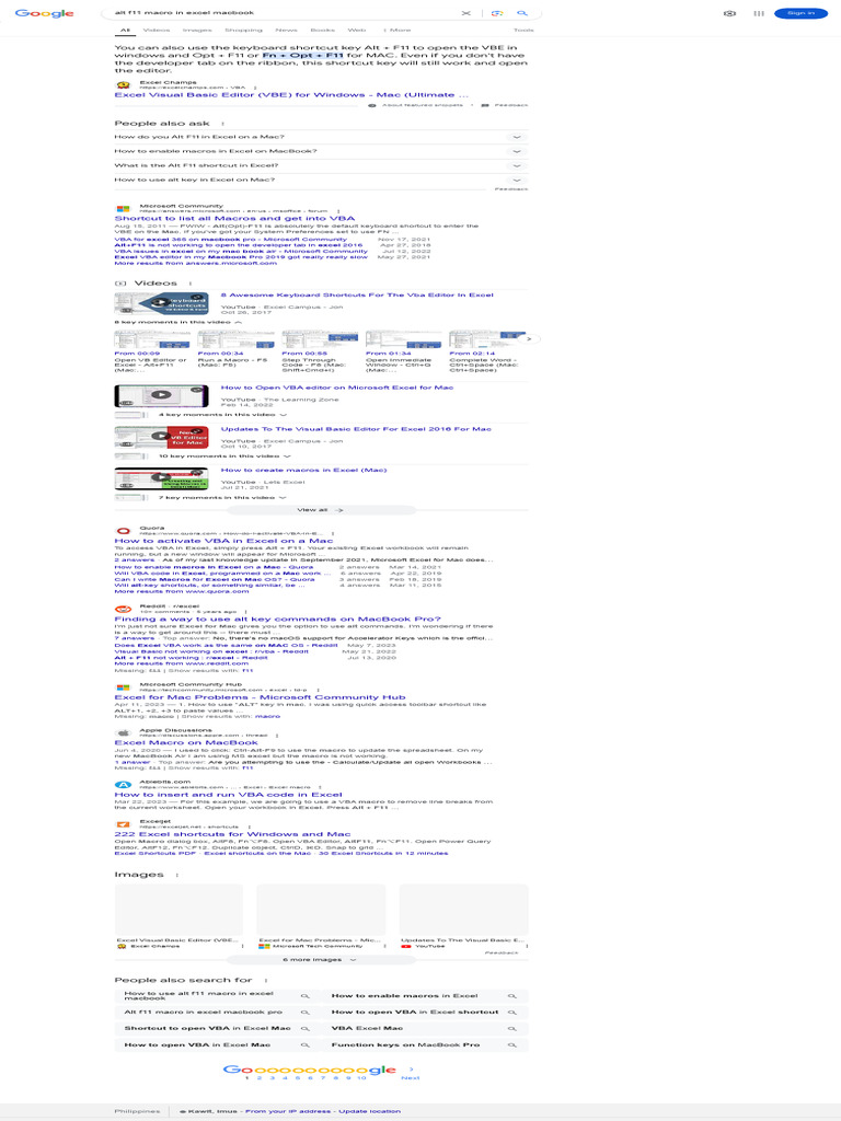 Alt f11 Macro in Excel Macbook - Google Search | PDF | Microsoft Excel ...