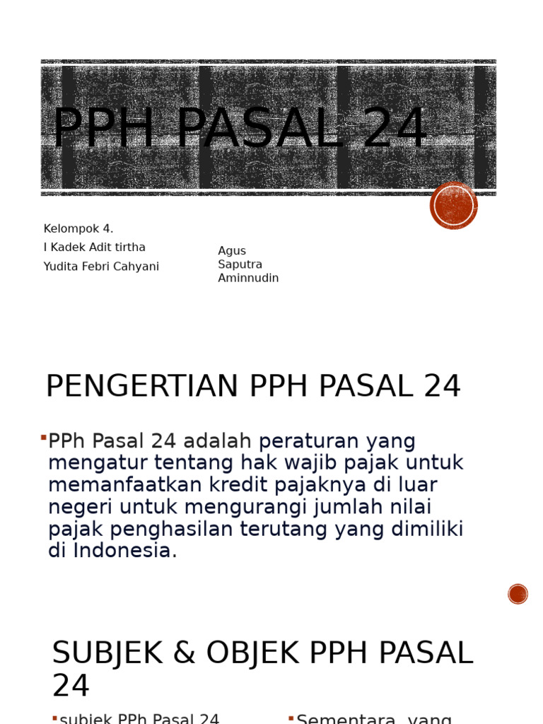 Presentasi PPH Pasal 24 | PDF