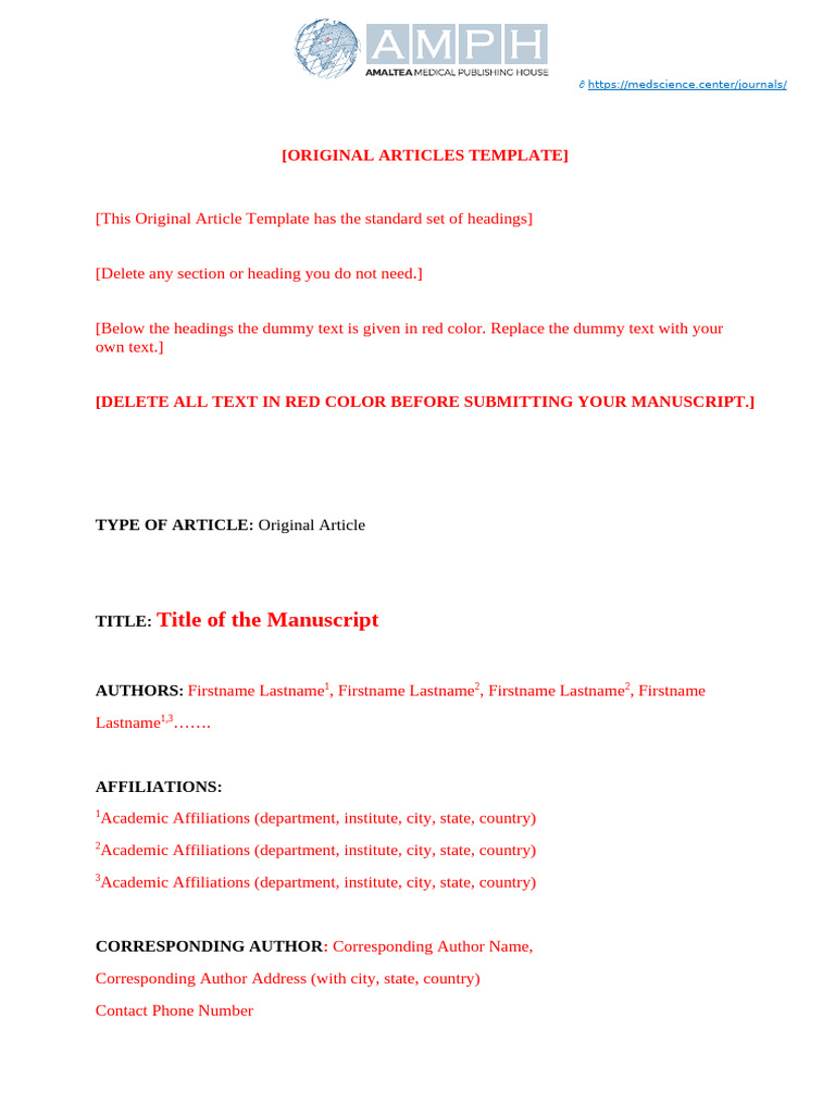 AMPH Template - Original Articles | PDF