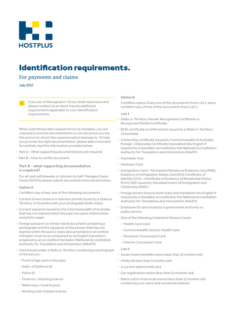 Form - Identification Requirement | PDF
