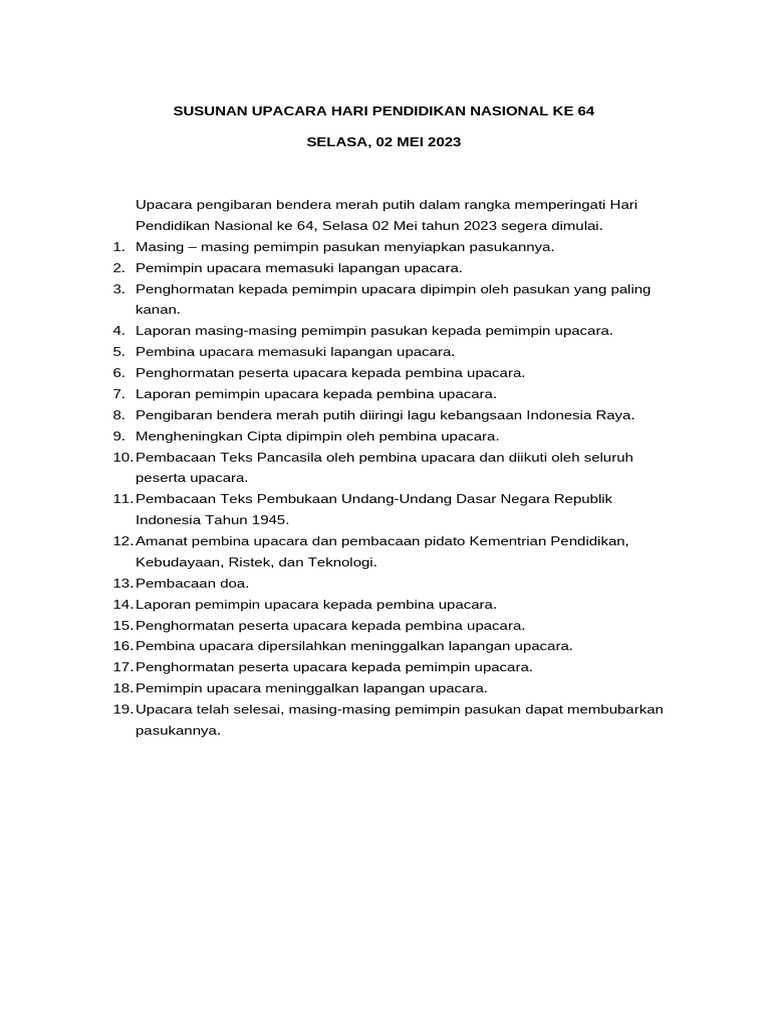 Susunan Acara Hut Pgri Revisi (Wakil Bupati) CB 2 | PDF