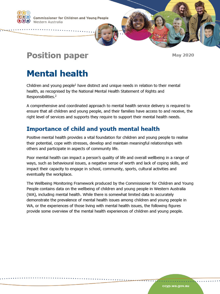 Position Paper Mental Health May 2020 | PDF | Mental Health | Wellness