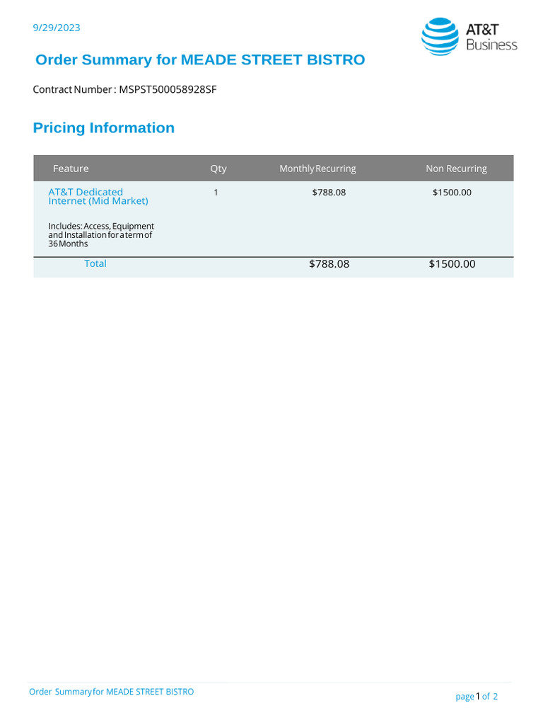 Sub Order Summary | PDF
