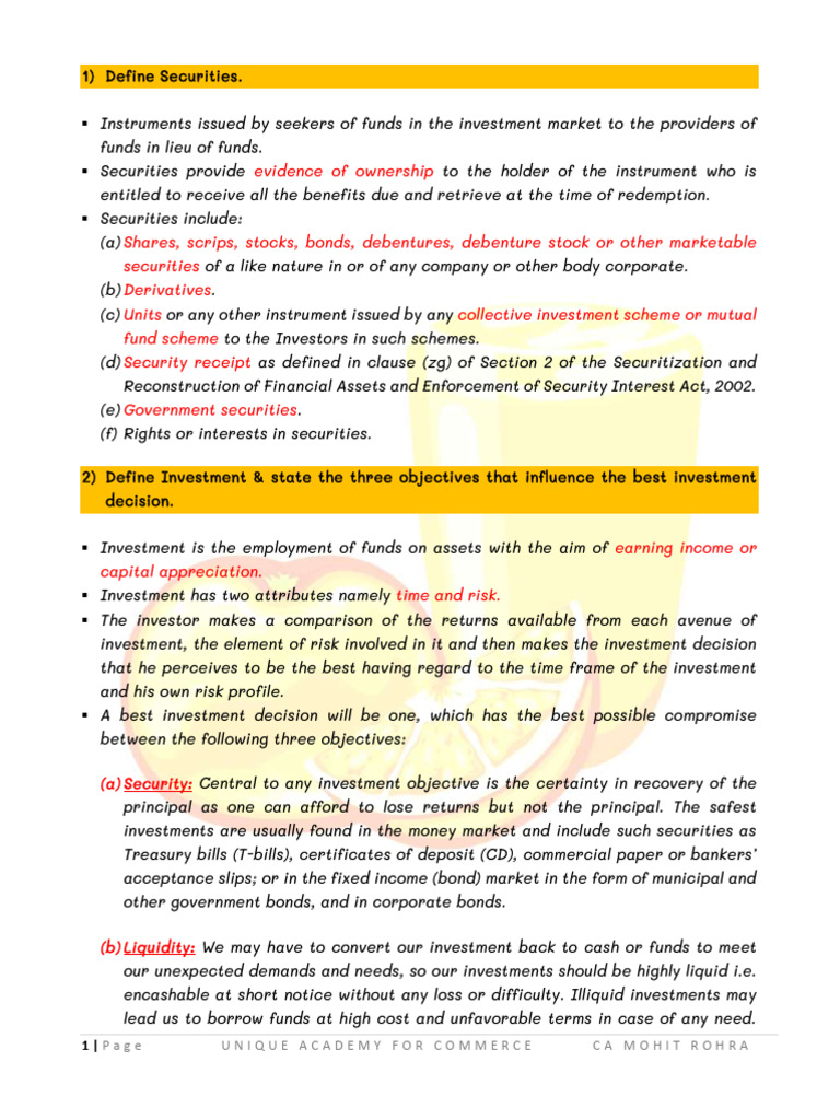 SECURITY ANALYSIS (Juice Notes) | PDF