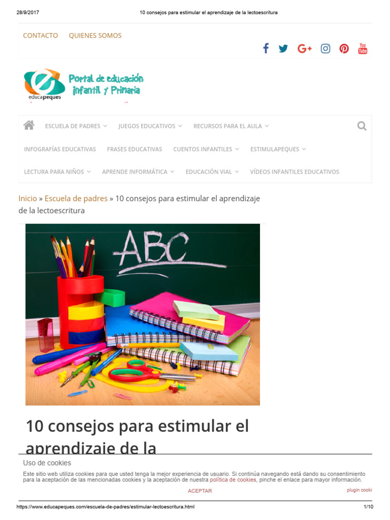 10 consejos para estimular el aprendizaje de la lectoescritura | PDF 10 consejos para estimular el aprendizaje de la lectoescritura | PDF