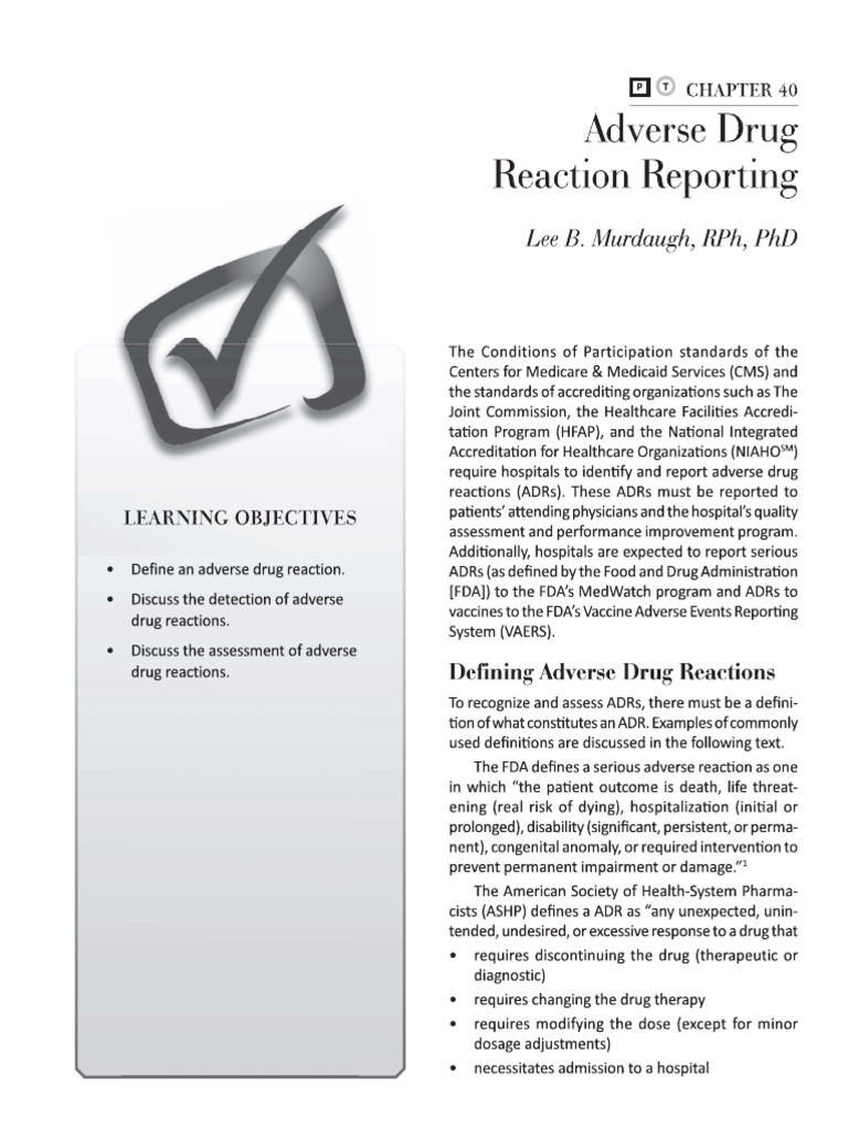 Adverse Drug Reaction Reporting | PDF