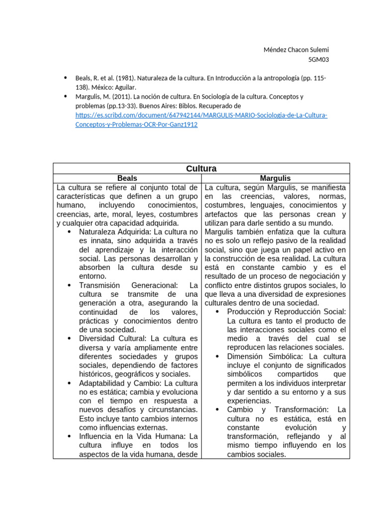 cuadro comparativo_cultura | PDF