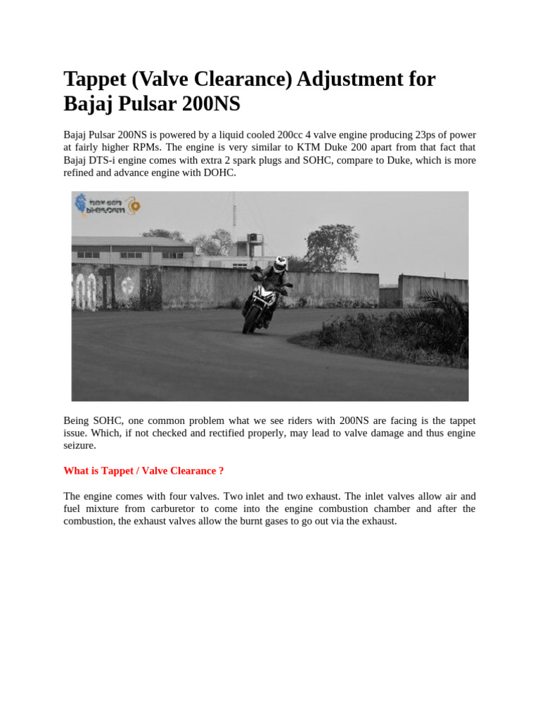 Setting Klep Bajaj | PDF